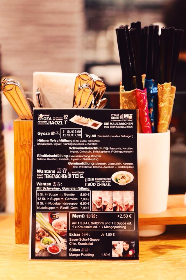 Menu at Gyoza Bar, Munich