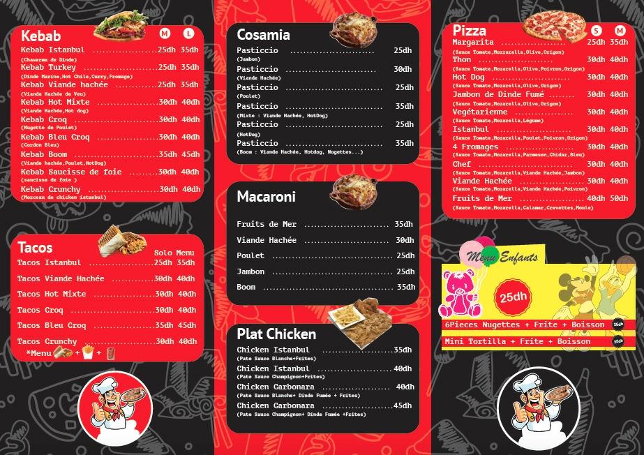 Menu at Kebab Istanbul - كباب إسطنبول restaurant, Casablanca, Résidence ...