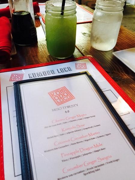 Menu at Komodo Loco restaurant, Denton