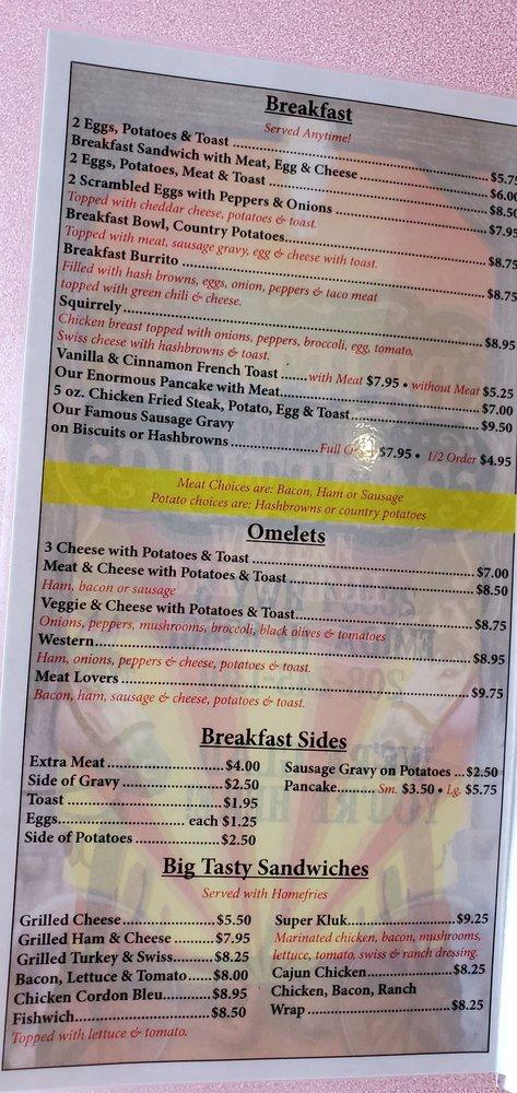Menu at Drifters Western Bar & Grill, Emida