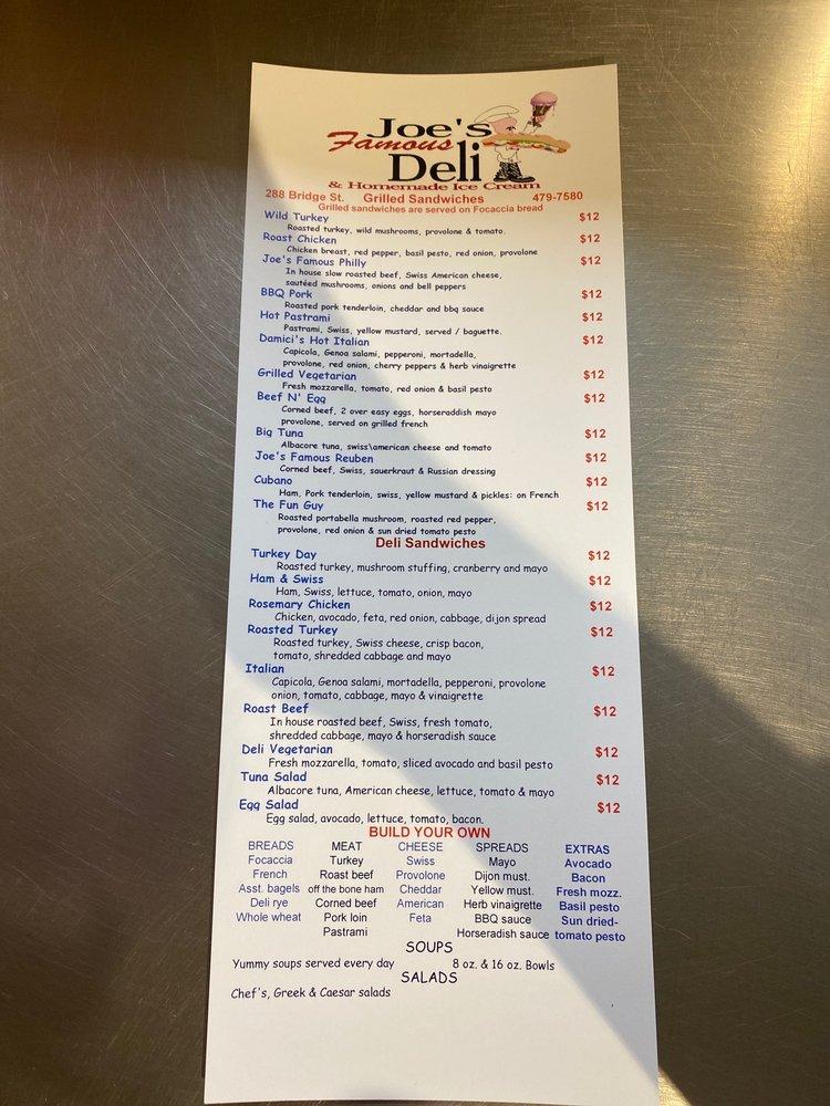 Menu at Joe's Famous Deli desserts, Vail