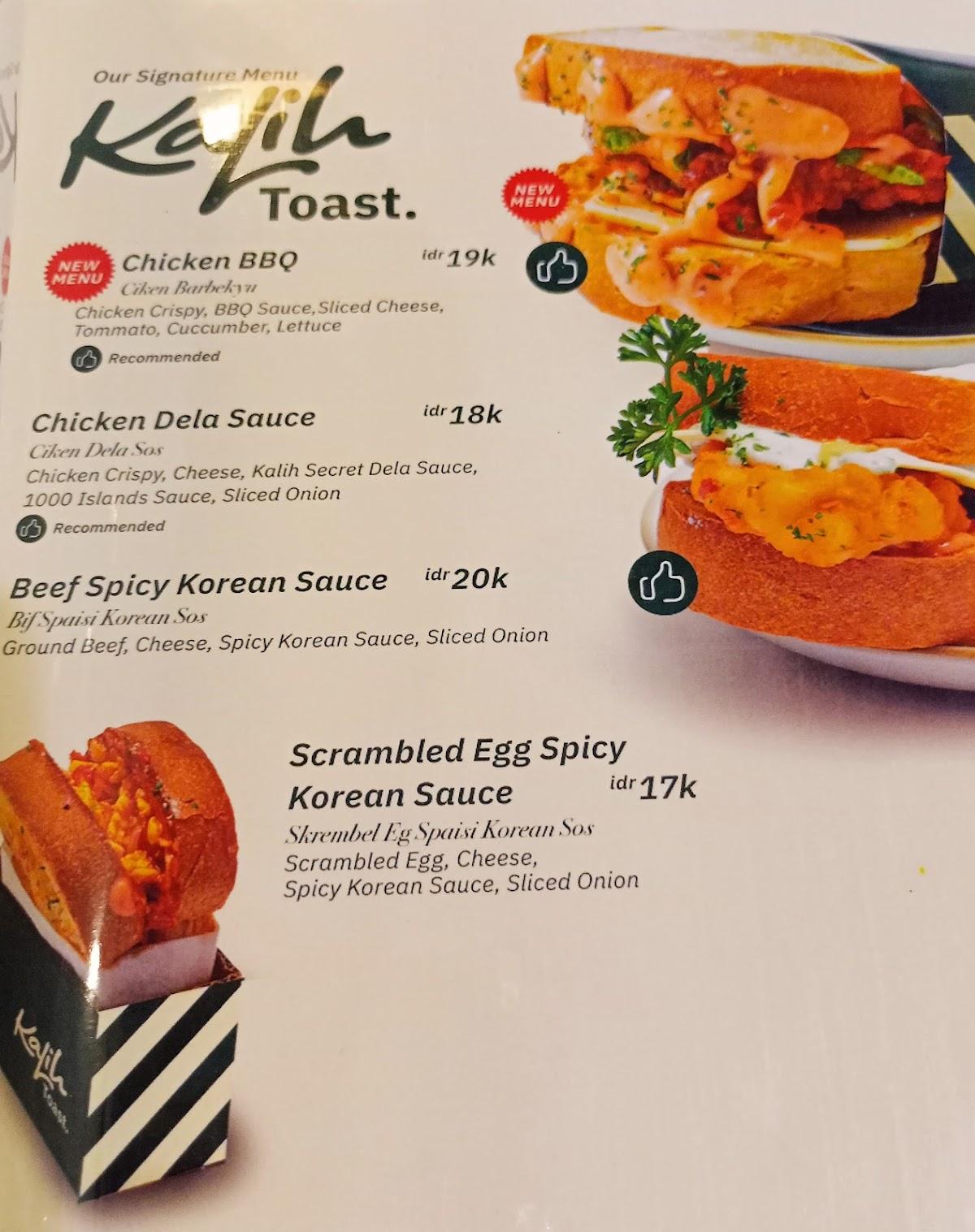 Menu at Kalih Coffee Tea and Spaces, Purwokerto