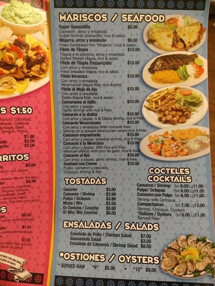 Menu at Mega Taco restaurant, Norcross