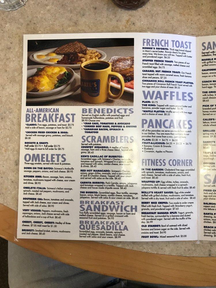 Menu at Ronnie's Restaurant, Lenexa