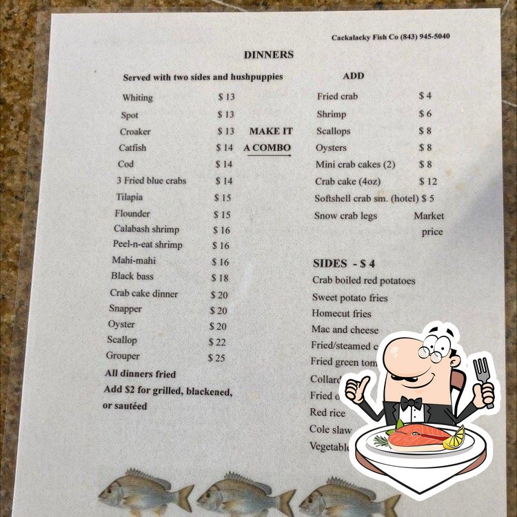 Cackalacky Fish, Myrtle Beach - Restaurant menu, prices and reviews