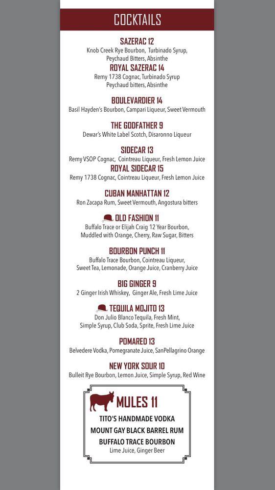 Menu at Churchill's Bistro Cigar Bar, Grosse Pointe Woods