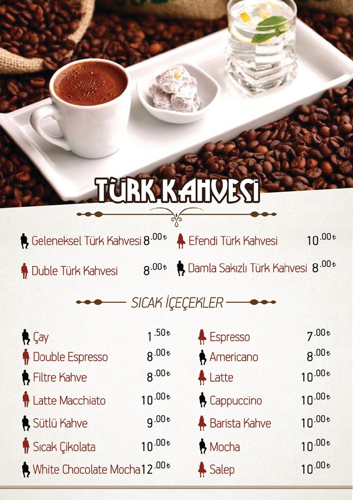 Menu at EFENDİ CAFE, Antalya