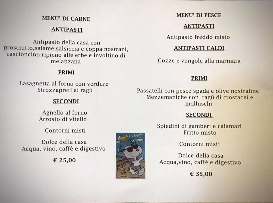 Menu da La Locanda dei Venti pizzeria, Novafeltria
