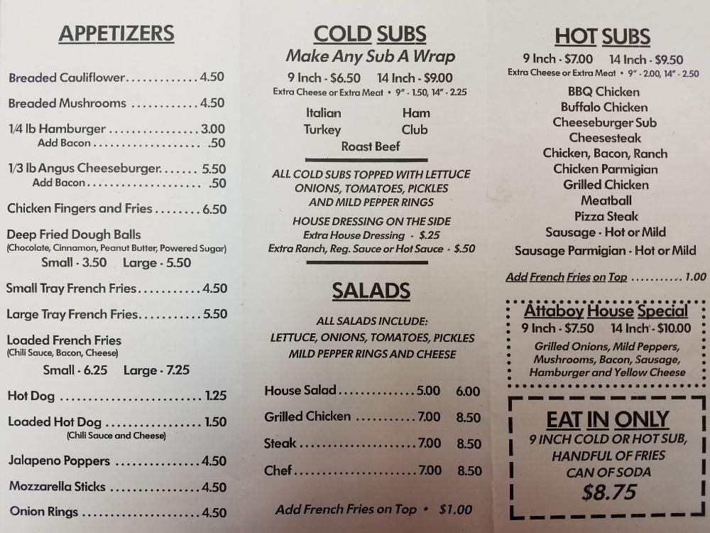 Menu at 29th St Pizza Subs & More pizzeria, Altoona