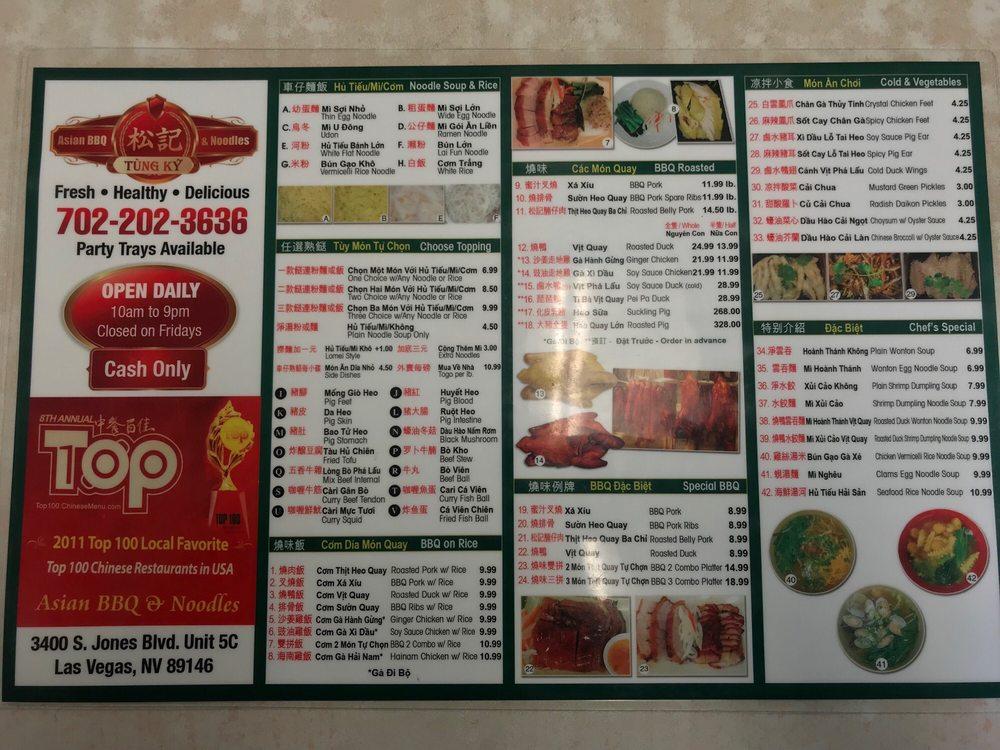 Menu at Asian BBQ & Noodle, Las Vegas, S Jones Blvd #5c