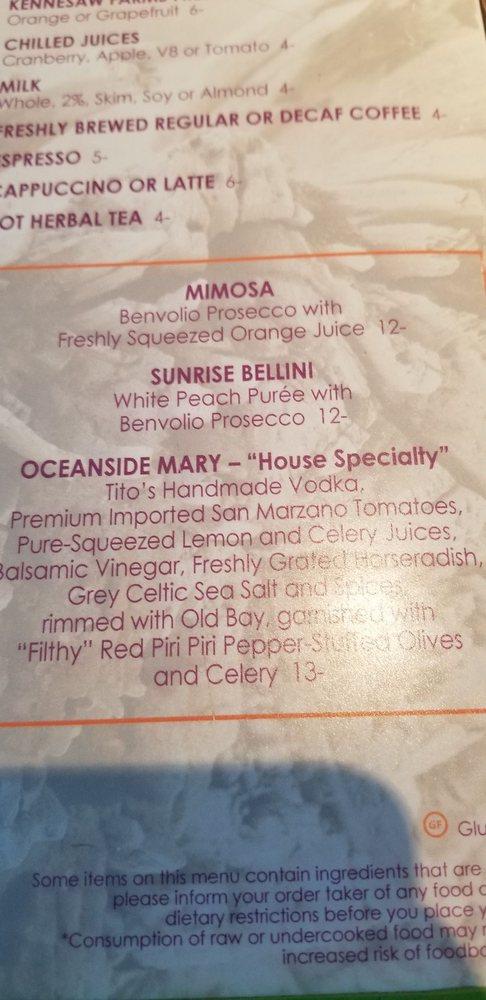 Menu at Monkey Bar, Delray Beach