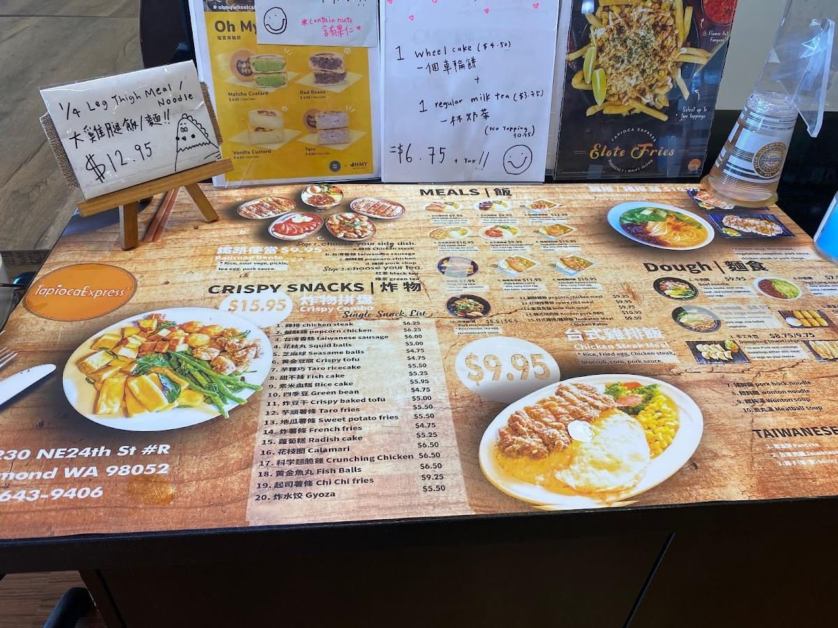 Menu at Tapioca Express pub & bar, Redmond