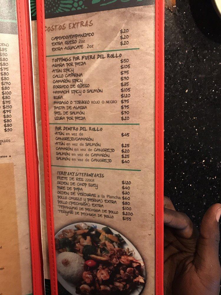 Carta del restaurante AKI Sushi, Tijuana, Plaza MiraMar