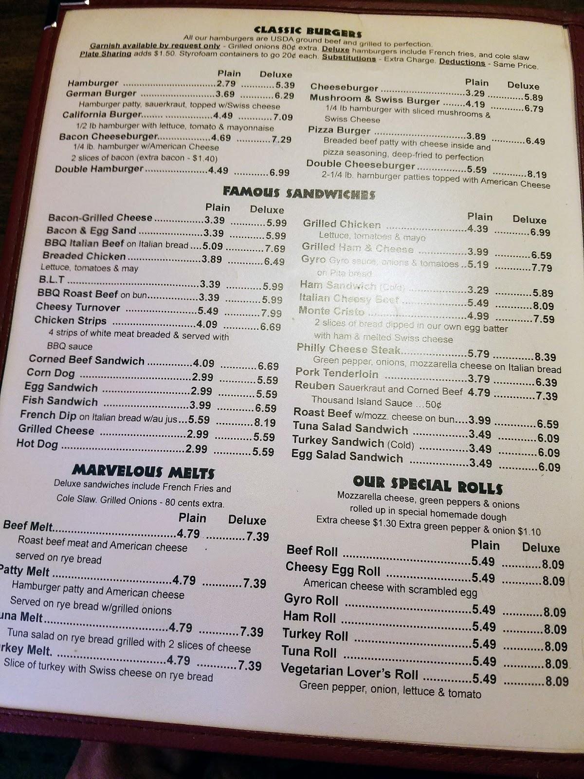 Menu at Ali's Pantry American Italian Family Restaurant, Granville