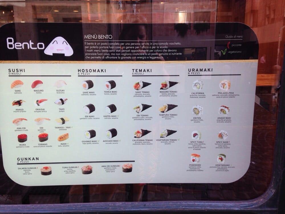 Menu at Bento restaurant, Treviso