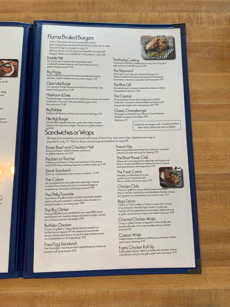 Menu at Boat House Grill and Bar, Waseca