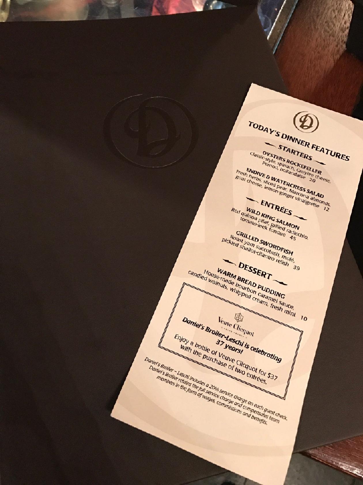 Menu at Daniel's Broiler - Leschi steakhouse, Seattle, 200 Lake ...