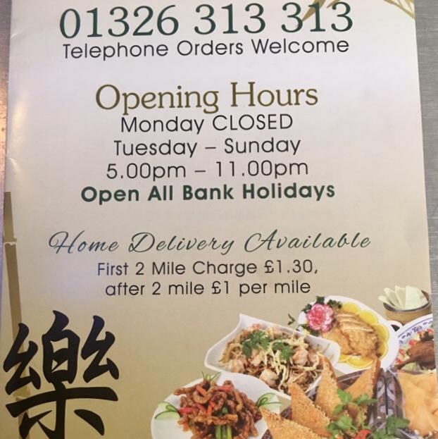 Menu at Happy Palace restaurant, Falmouth