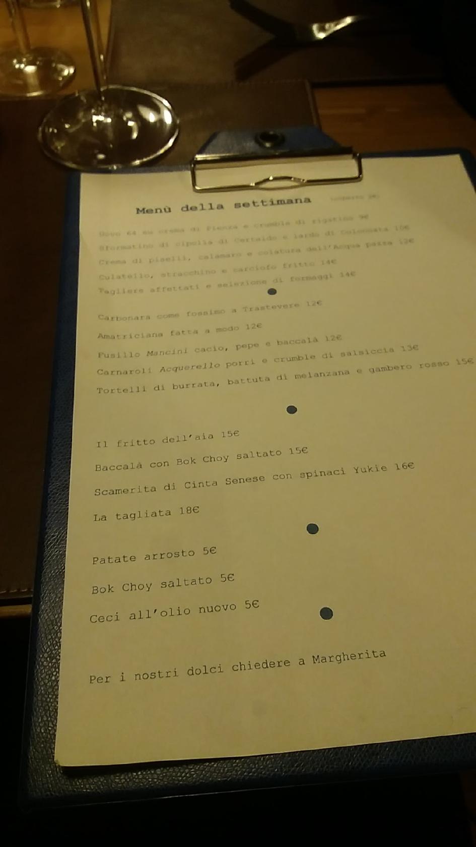 Speisekarte von L'Oca Bonda restaurant, Pozzolatico