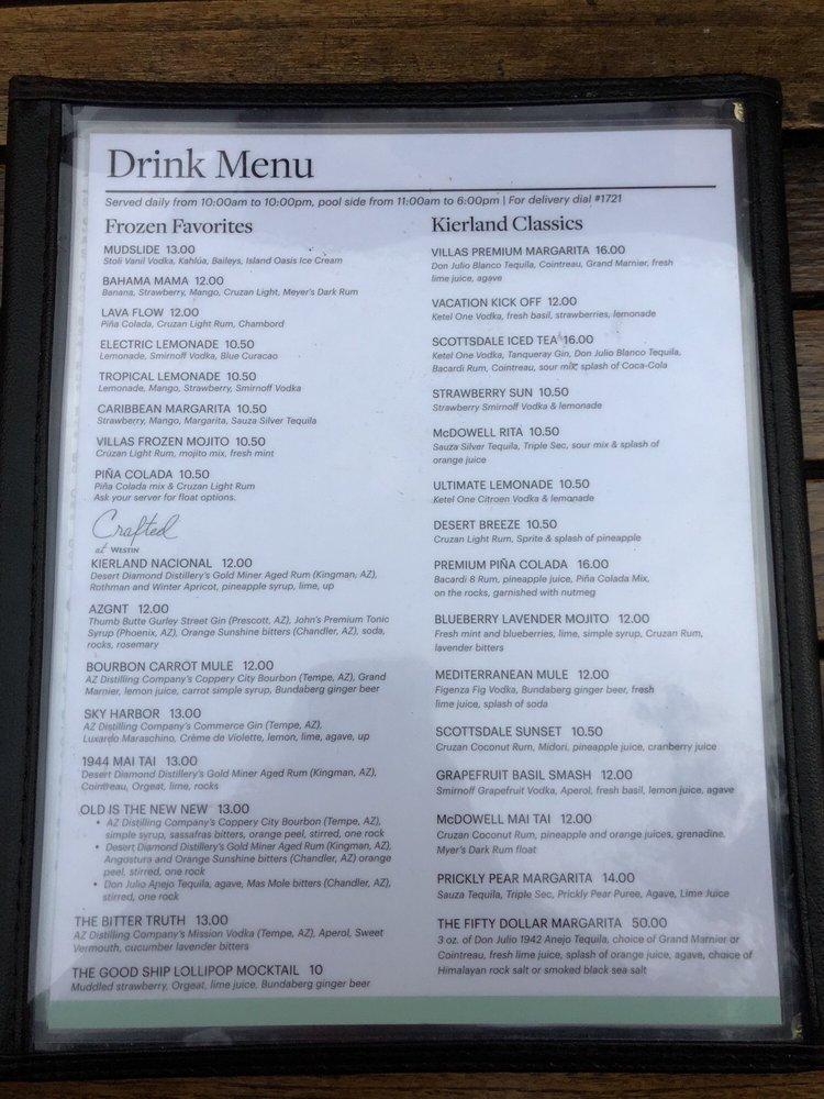 Menu at Mcdowell Market & Grill pizzeria, Scottsdale, The Westin ...