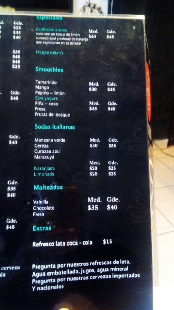 Menu at Aroma Café Mitla, San Pablo Villa de Mitla