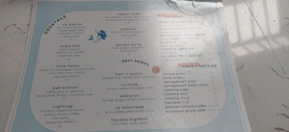 Menu at Velvet Belly restaurant, Rochester
