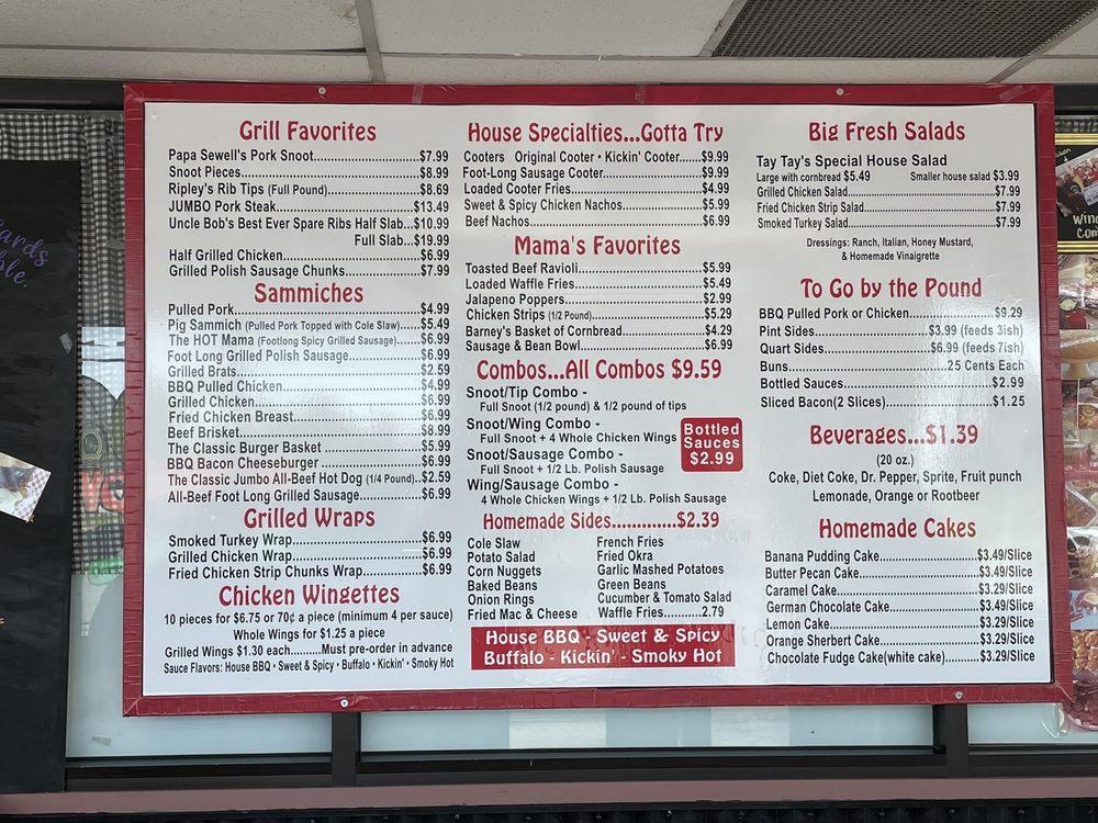 Menu at Big Mama's BBQ Express, Washington Park