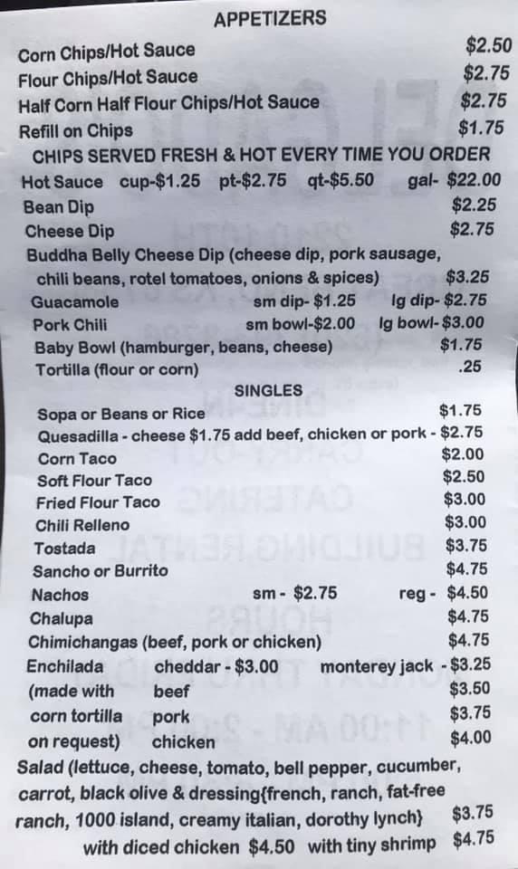 Menu at Delgado's restaurant, Great Bend