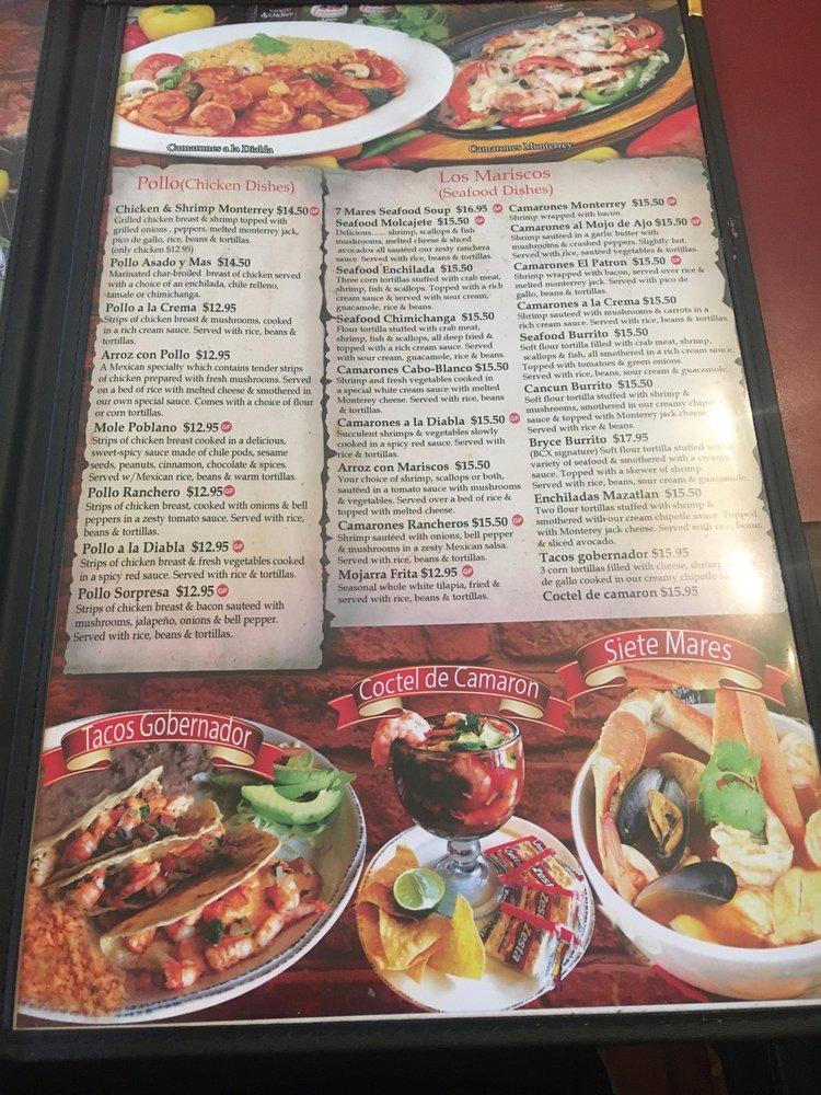 Menu at Don Pedro's Family Mexican Restaraunt restaurant, St. George