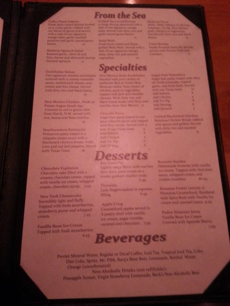 Menu at Maderas Steak & Ribs pub & bar, Los Alamitos