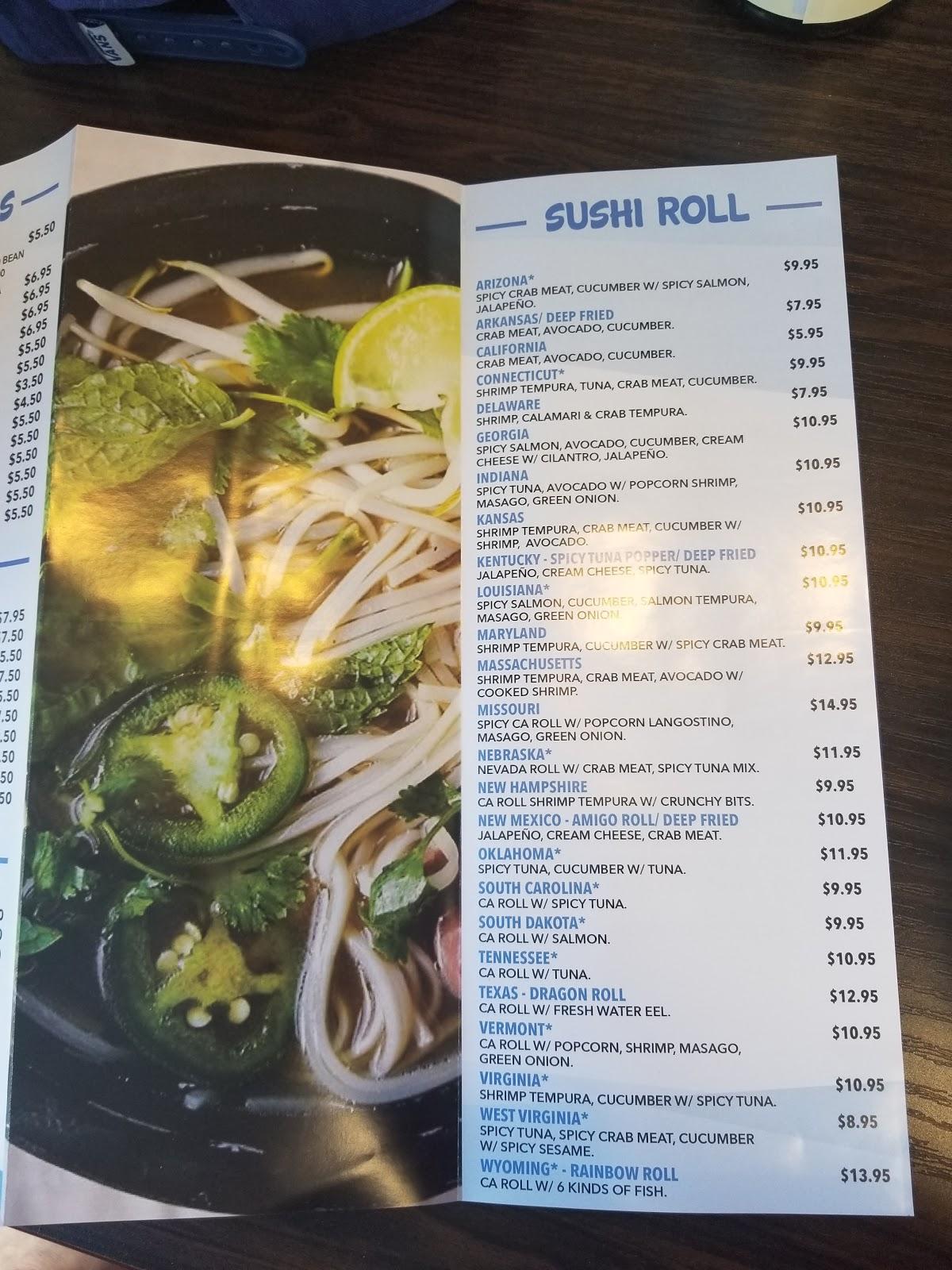Menu at Poke & Noodle Japanese Cuisine restaurant, El Centro