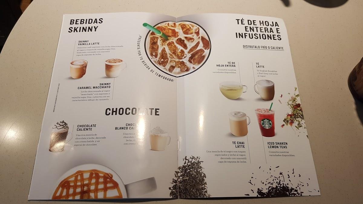 Carta del café Starbucks, Mendoza, Av. España 923