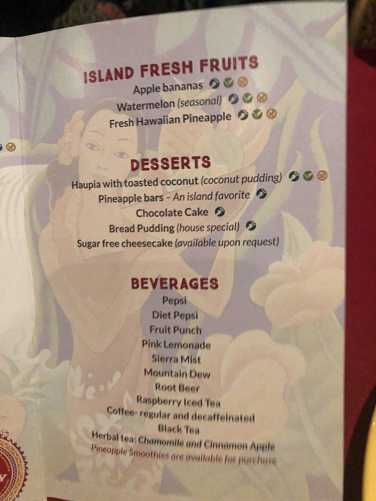 Menu at Hale Aloha restaurant, Hauula