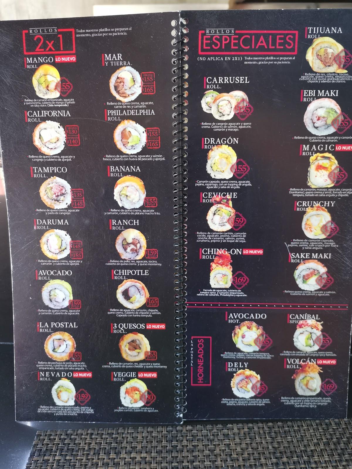 Carta del restaurante La postal teriyaky & sushi, Tijuana