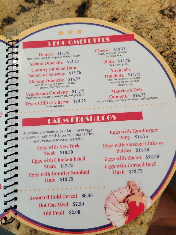 Menu at Michael's Cafe, Cathedral City, Date Palm Dr