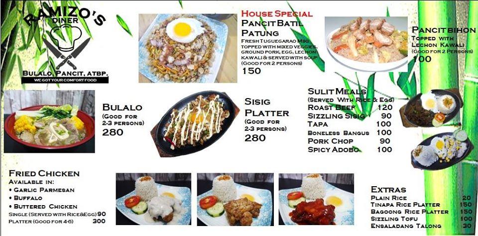 Menu at Ramizo's DINER - Bulalo, Pancit, atbp. restaurant, San Pedro