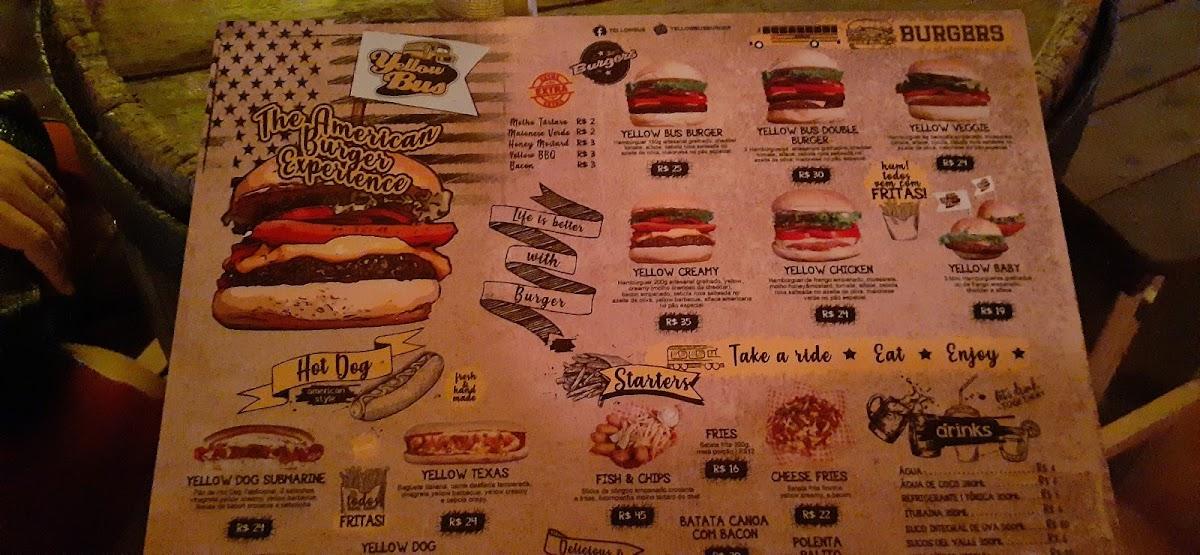 Menu em Yellow Bus restaurante, Itajaí, Av. Carlos Drummond de Andrade