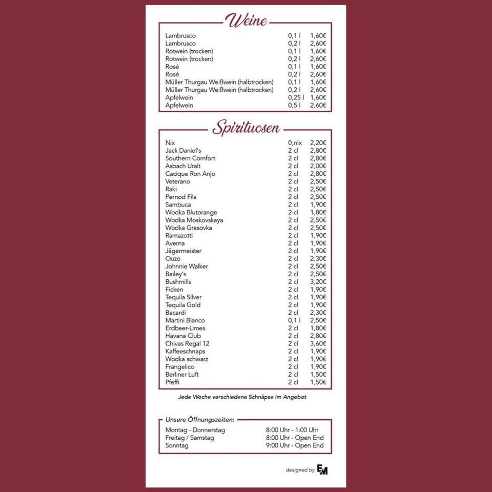 Speisekarte von Café Merlin cafe, Gelnhausen