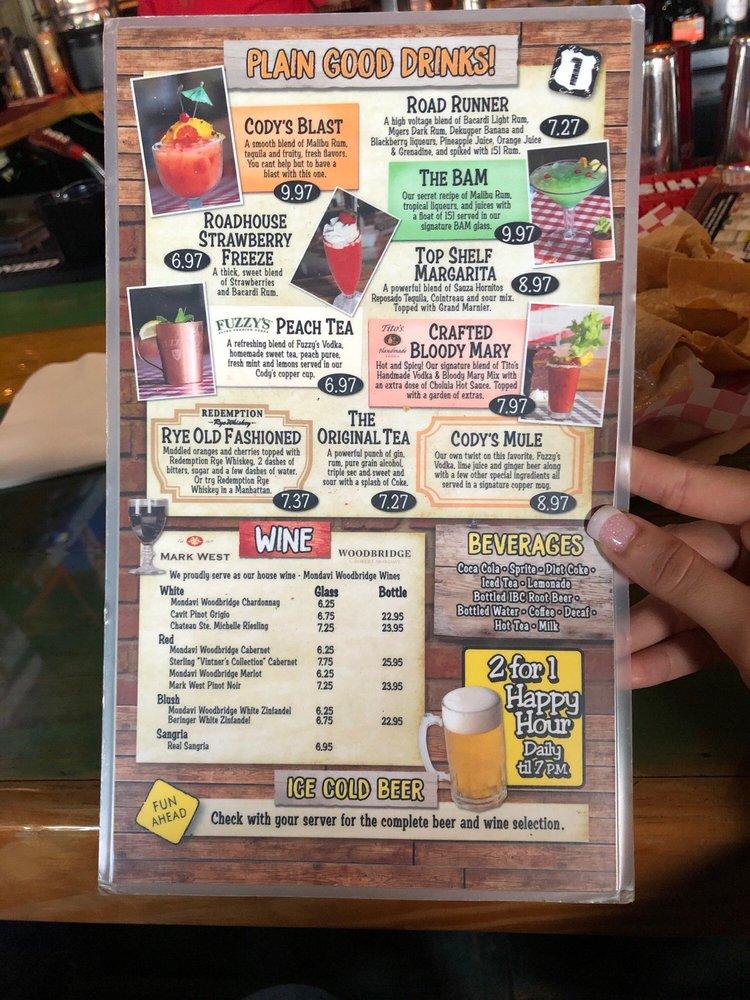 Menu at Cody's Original Roadhouse- Port Charlotte restaurant, Port ...