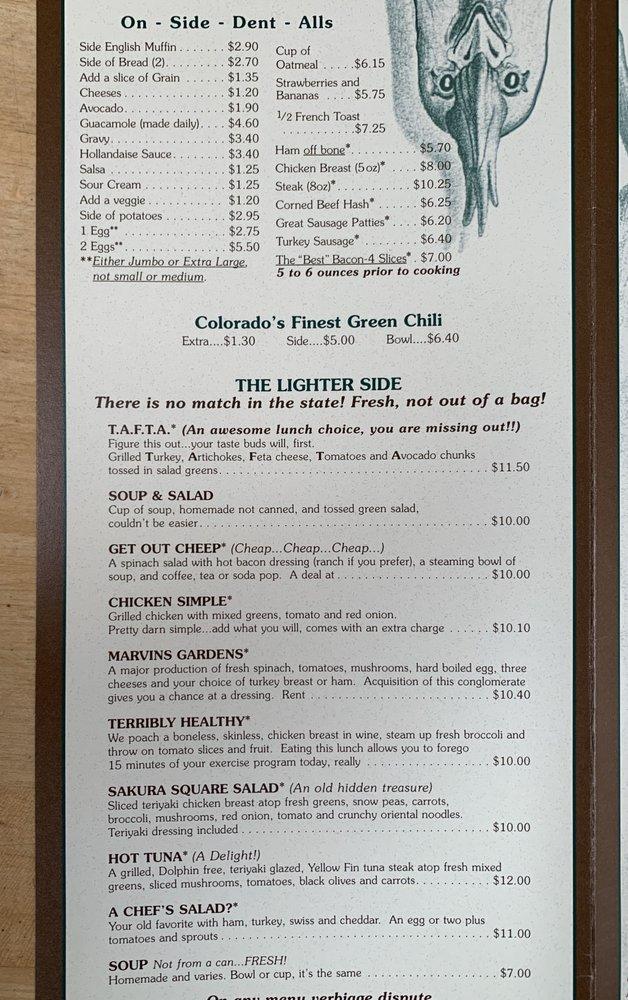 Menu at Dozens Restaurant, Aurora, S Havana St