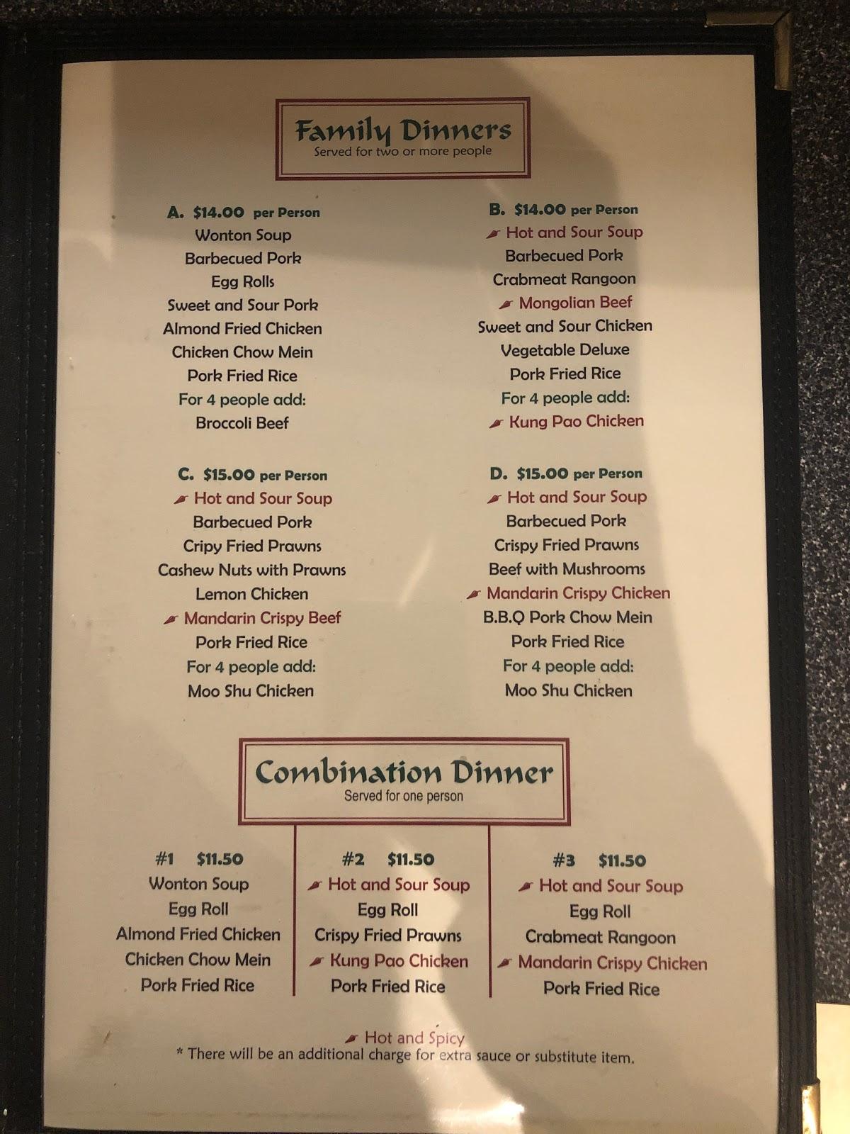 Menu at Imperial Wok restaurant, Bothell