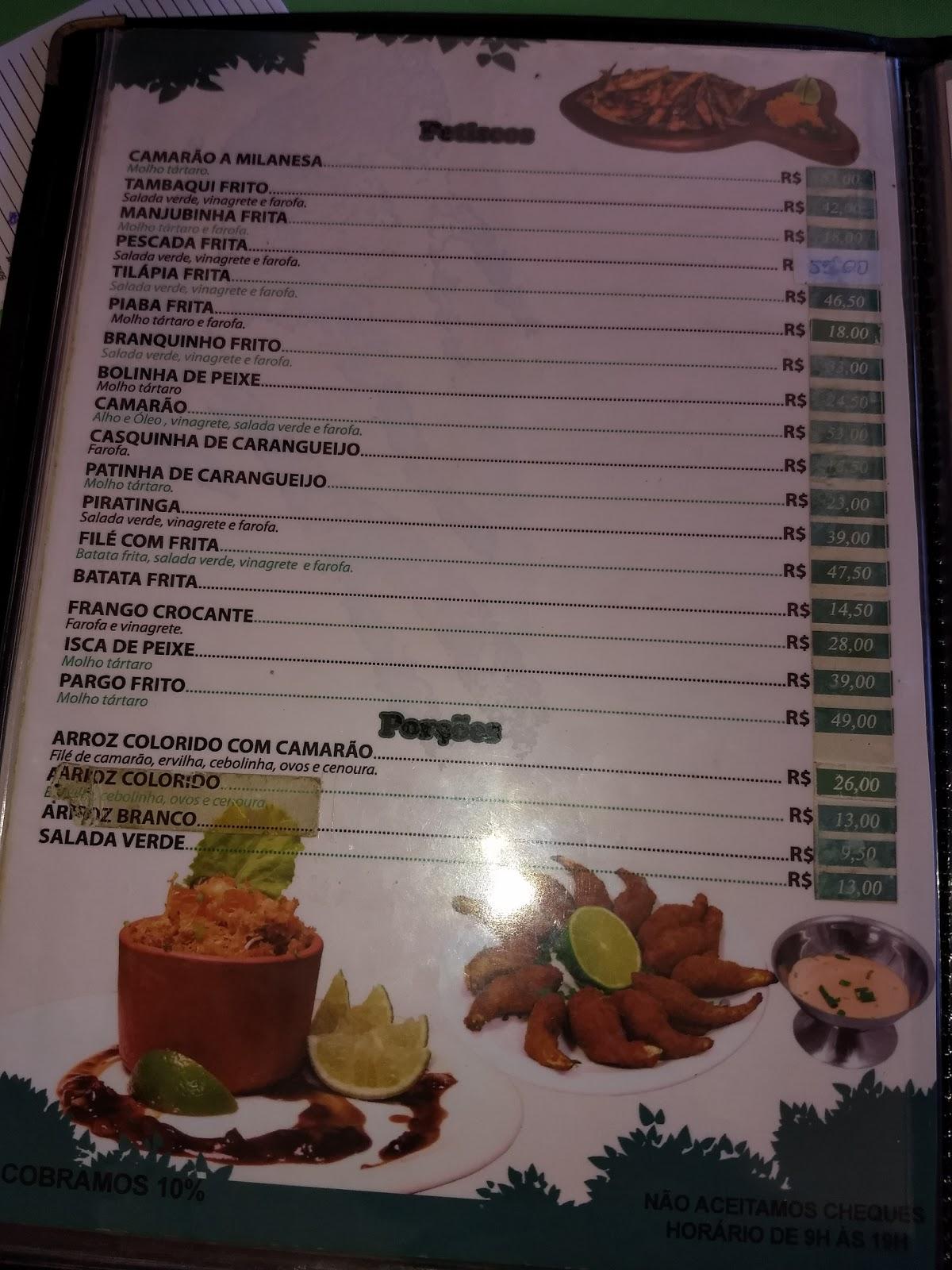 Menu at Restaurante Flutuante - Poti Velho, Teresina, R. Des. Flávio ...