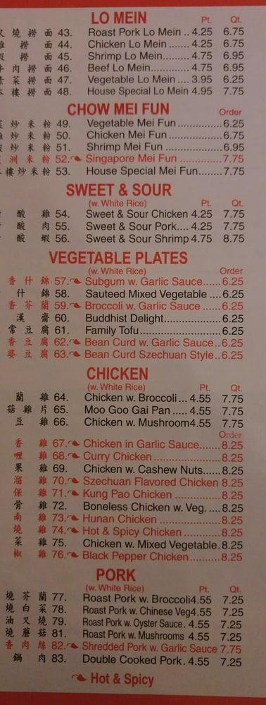 Menu at E Capital Chinese Restaurant, Borger