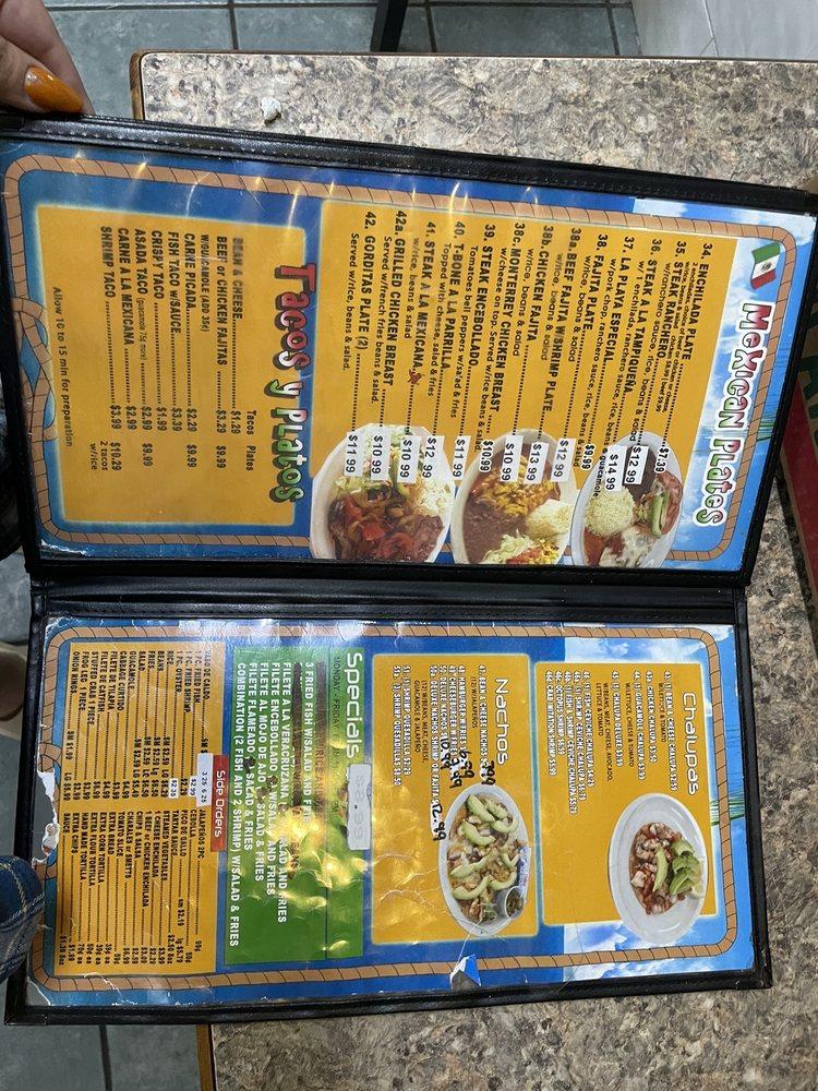 Menu at La Playa Restaurant, San Antonio, W Poplar St