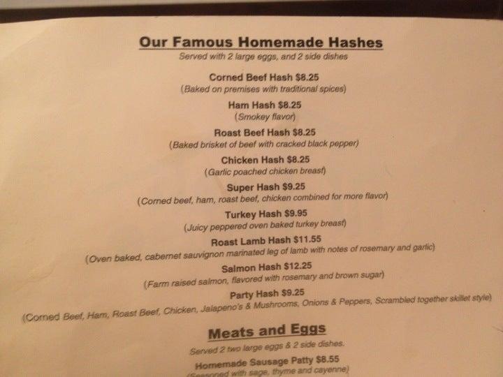 Menu at Mary's Hash House restaurant, Las Vegas, S Decatur Blvd