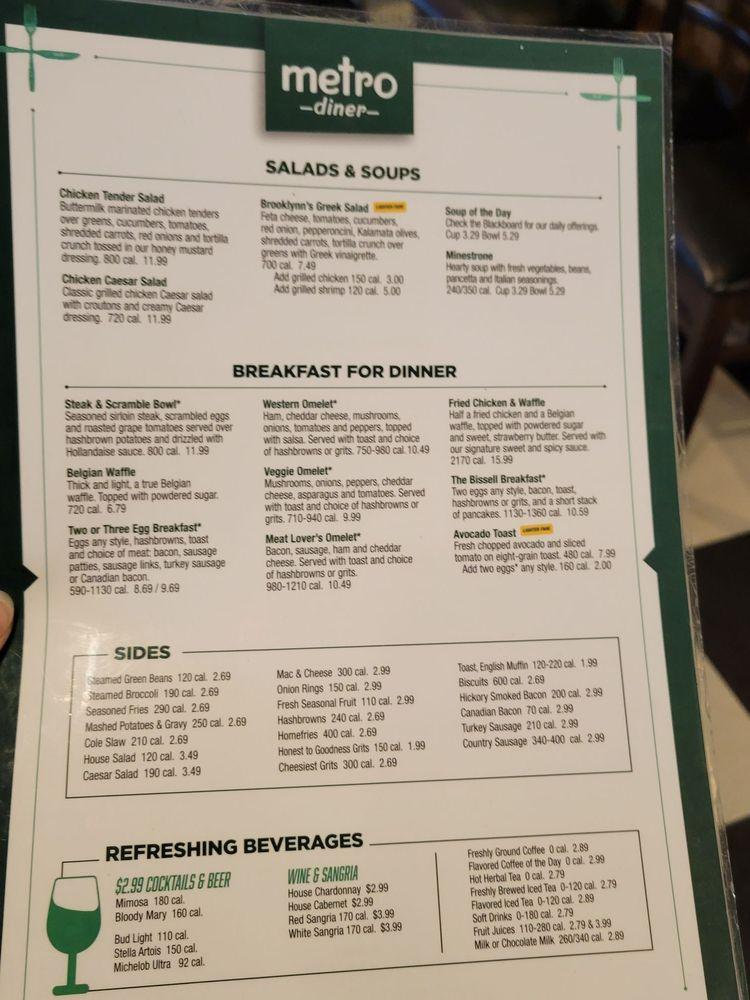 Menu at Metro Diner restaurant, Aiken