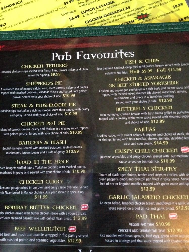 Menu at Portly Piper Pub Ajax, Ajax, 235 Bayly St W
