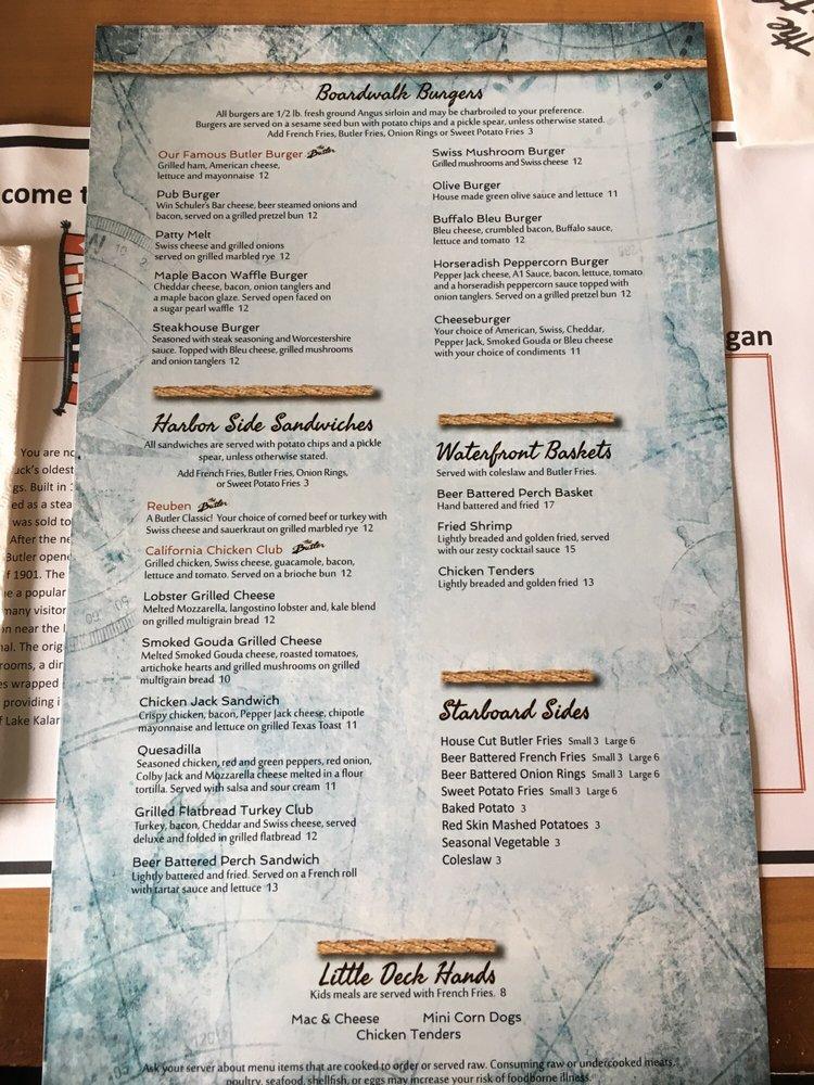 Menu at The Butler pub & bar, Saugatuck, 40 Butler St