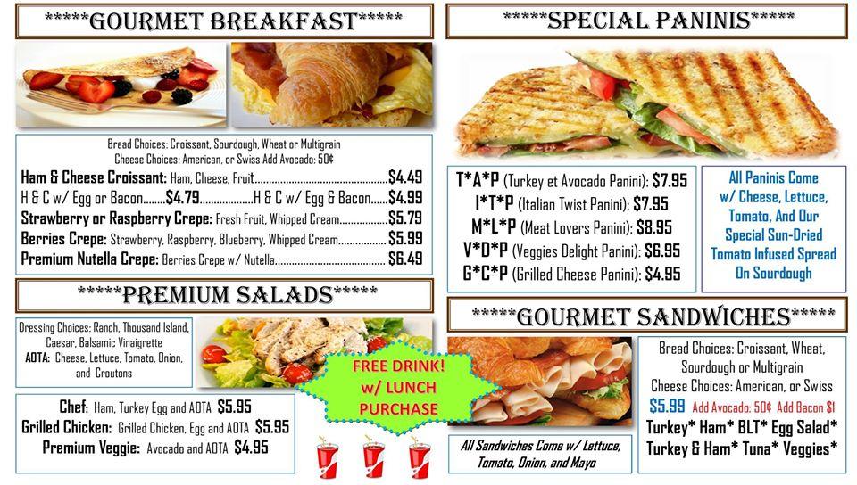Menu at V French Bakery, San Diego