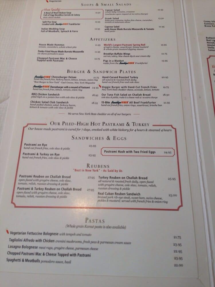 Menu at Brooklyn Diner restaurant, West New York, 155 W 43rd St